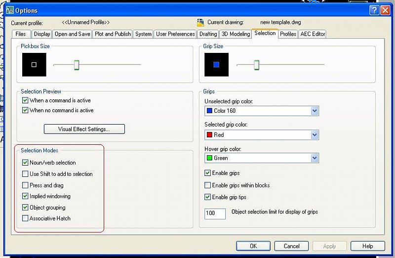 Problem With Selection Boxes Autocad 2d Drafting Object Properties And Interface Autocad Forums