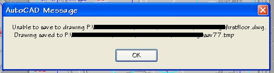 Unable to save drawing - AutoCAD Drawing Management & Output - AutoCAD Forums