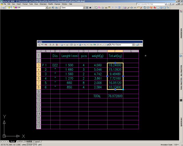 Table - AutoCAD 2D Drafting, Object Properties & Interface - AutoCAD Forums
