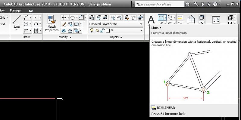 Dimensioning Problem with Selecting - AutoCAD 2D Drafting, Object Properties & Interface ...