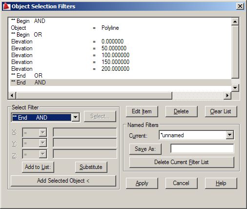 Filter Polylines based on elevations - AutoCAD 2D Drafting, Object ...