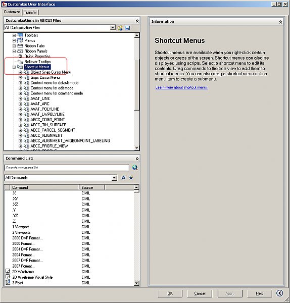 Right Click Customization Autocad General Autocad Forums
