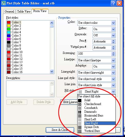 fill style in plot style - AutoCAD General - AutoCAD Forums