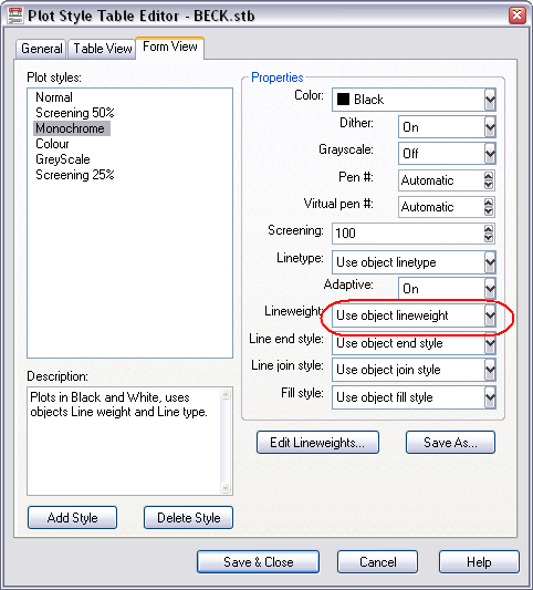 Plot Style Lineweight Brain Ache Autocad Drawing Management And Output Autocad Forums