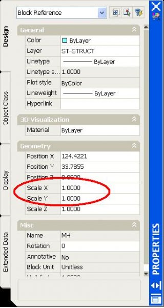Scale A Block In One Way Direction X Autocad 2d Drafting Object Properties And Interface