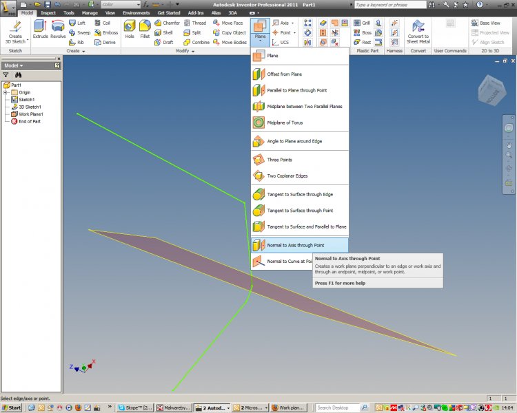 Work plane Help please - Autodesk Inventor - AutoCAD Forums