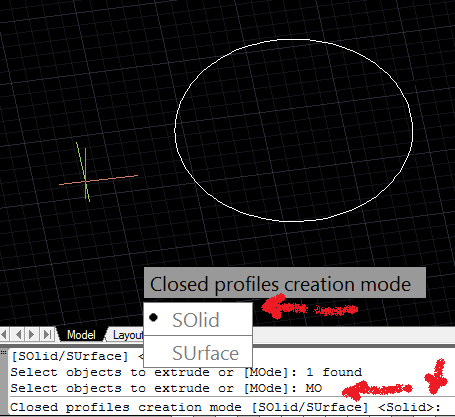 Extruding solid mode - AutoCAD 3D Modelling & Rendering - AutoCAD Forums