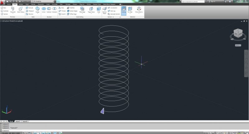 Cannot Sweep Region Along Helix Dwg Included Autocad 3d Modelling And Rendering Autocad Forums 