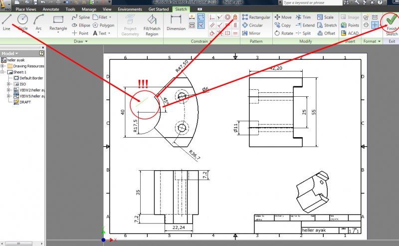 constrains in draft page - Autodesk Inventor - AutoCAD Forums