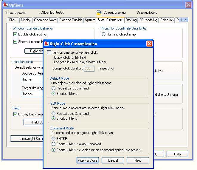 Right Click Customization Issue Autocad Bugs Error Messages And Quirks Autocad Forums