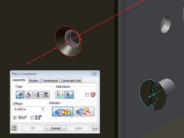 Constraint - CSk Fixing - Autodesk Inventor - AutoCAD Forums