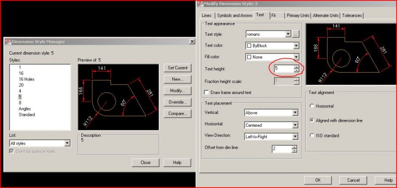 bigger letters in angles - AutoCAD Beginners' Area - AutoCAD Forums