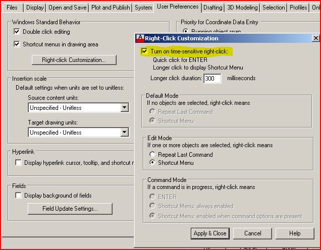Pause on right double click - AutoCAD Beginners' Area - AutoCAD Forums