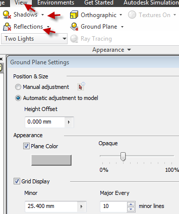Glossy look for ground plane - Autodesk Inventor - AutoCAD Forums