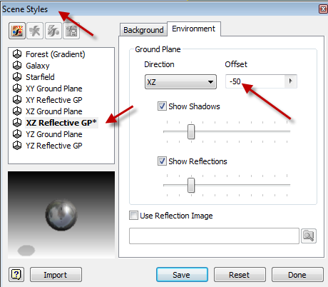 Glossy look for ground plane - Autodesk Inventor - AutoCAD Forums