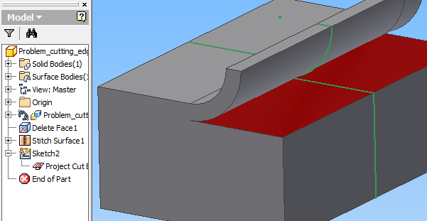 Part-file: "project cutting edges" won't work - Autodesk Inventor ...