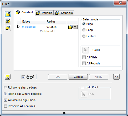 specific fillet - Autodesk Inventor - AutoCAD Forums