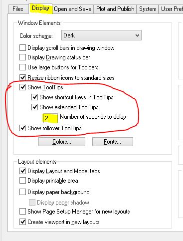 What system variable governs tooltip delay when the curser hovers over ...