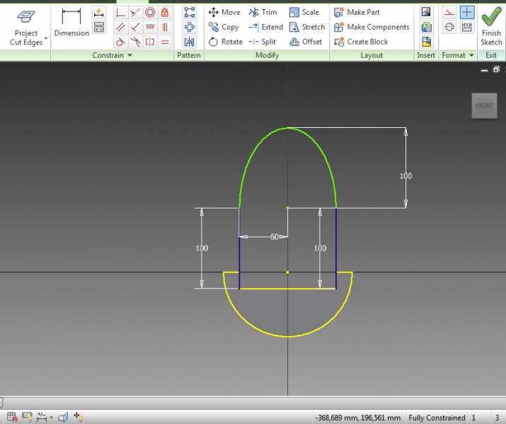 Constrained sketch - Autodesk Inventor - AutoCAD Forums