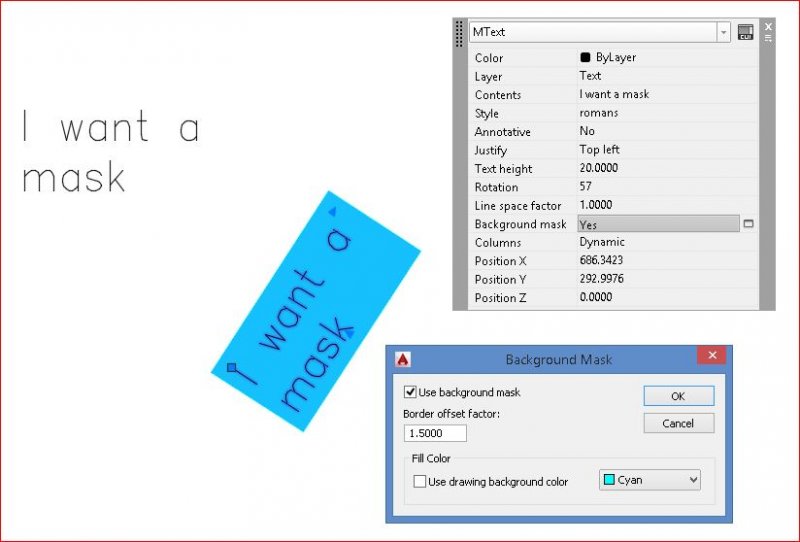 Adding Backgroundmask To Rotated Mtext On A Layer Autolisp Visual Lisp And Dcl Autocad Forums