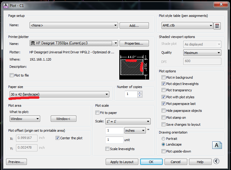 Plot Size Preview Box Not Matching Paper Size AutoCAD Drawing