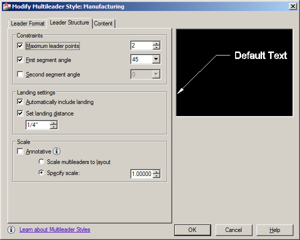 Setting segment angle for mleader - AutoLISP, Visual LISP & DCL - AutoCAD Forums