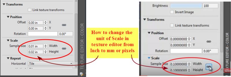 Change unit of scale in texture editor. - AutoCAD 3D Modelling ...