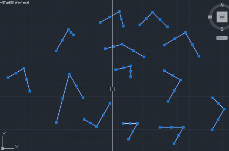 Converted Many Line To Many Polylines AutoCAD 2D Drafting Object 