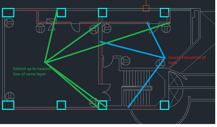 extend the line to nearest line - AutoLISP, Visual LISP & DCL - AutoCAD Forums