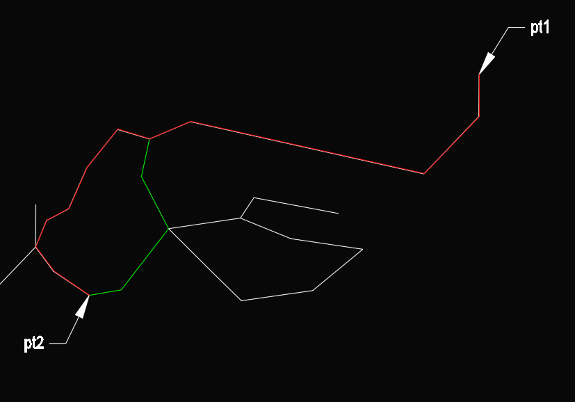 Find route from point to point on a branch of lines - AutoLISP, Visual LISP & DCL - AutoCAD Forums