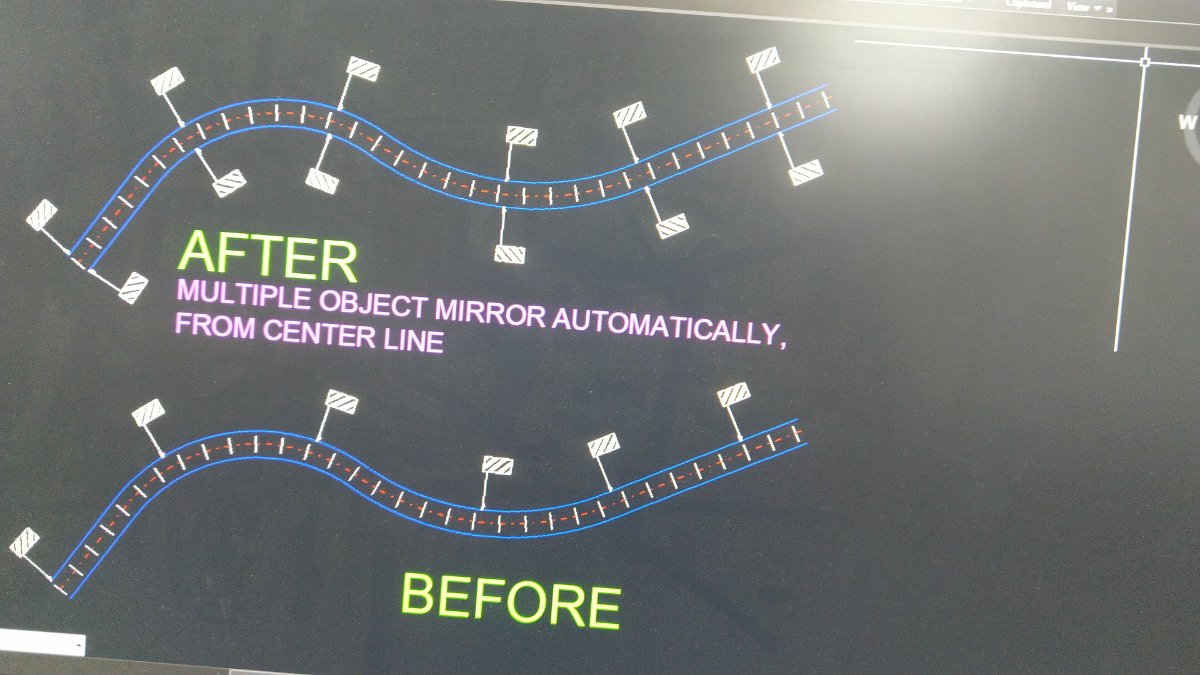 Tips or trick for Multiple object mirror from center line. - AutoLISP, Visual LISP & DCL ...