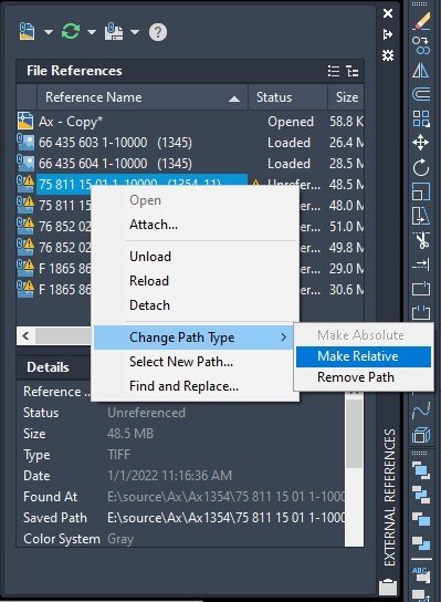 Change path mode in "external references" - AutoLISP, Visual LISP & DCL - AutoCAD Forums