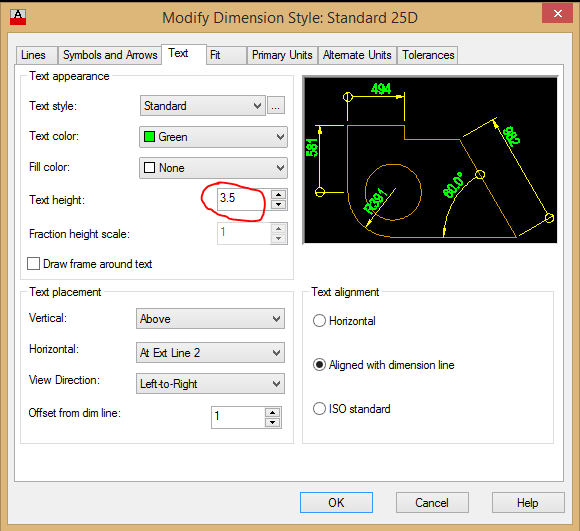 Text Sizes In Dimension Style help AutoLISP Visual LISP DCL